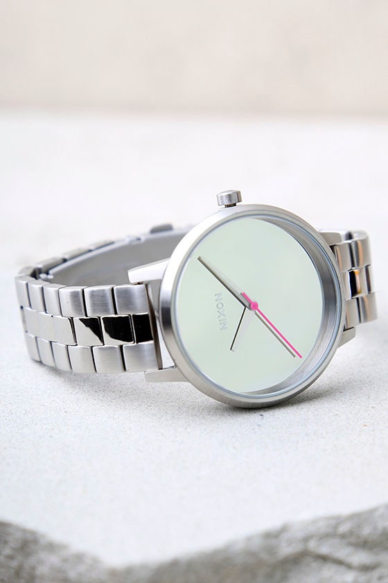 Nixon Kensington Watch - Silver Mirror Watch - Mirrored Watch Face ...
