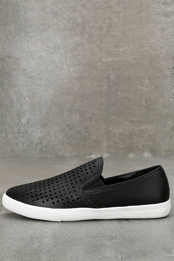 Cool Black Sneakers - Black Vegan Leather Sneakers - Pointed Sneakers ...