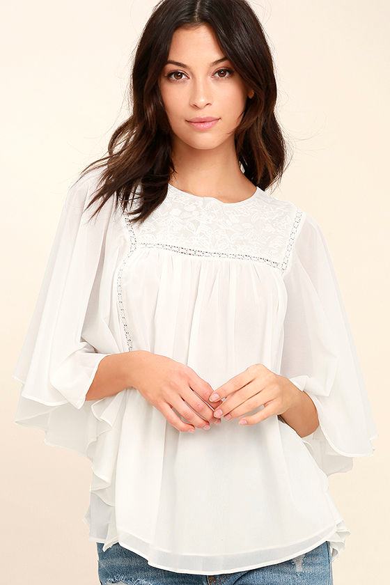 Lovely Off-White Top - Embroidered Top - Blouse - $68.00 - Lulus