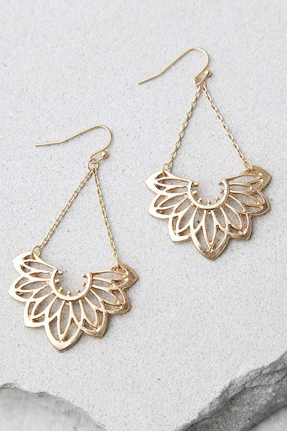 Cute Gold Earrings - Boho Earrings - $15.00