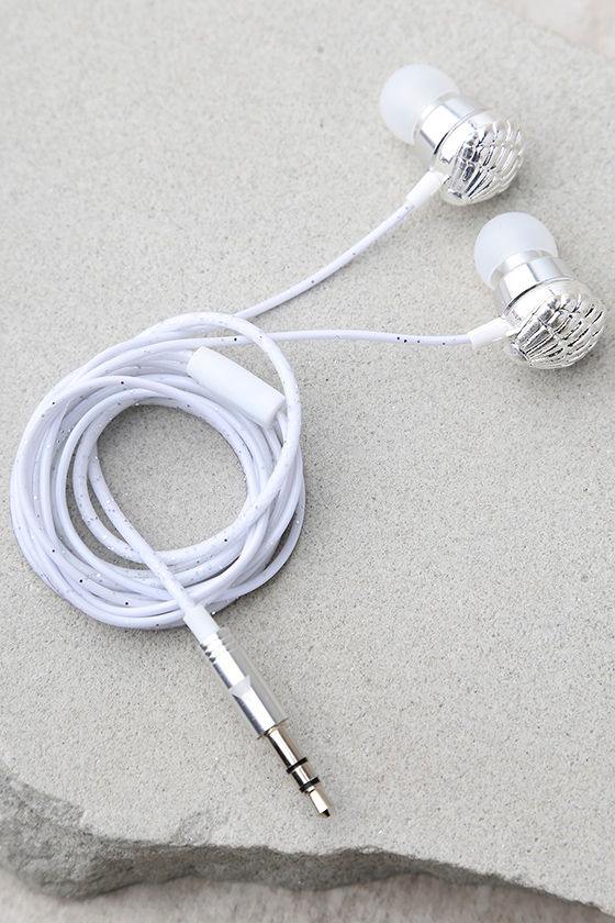 Skinnydip London Silver Shell Earbuds - Silver Headphones - In-Ear ...