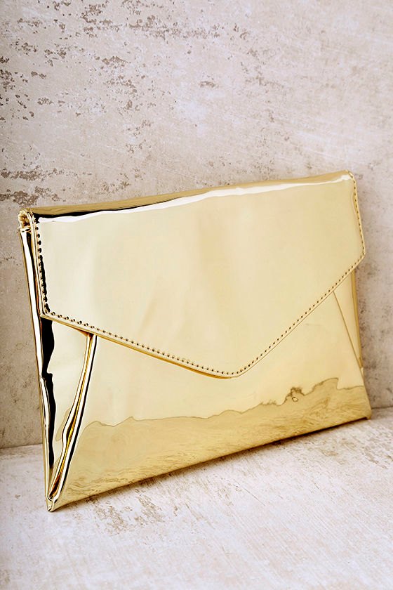 Cute Gold Clutch - Metallic Clutch - Envelope Clutch - $33.00 - Lulus