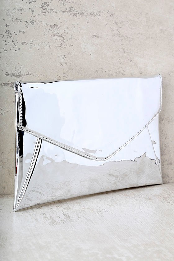 Cute Silver Clutch - Metallic Clutch - Envelope Clutch - $33.00 - Lulus