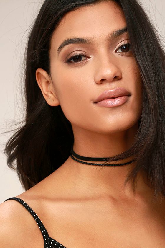 Cool Black Choker Necklace - Braided Choker - Layered Choker - $13.00 ...