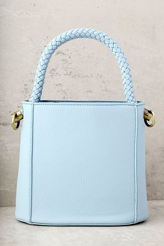 Chic Light Blue Bag - Bucket Bag - Drawstring Bag - Vegan Leather Bag ...