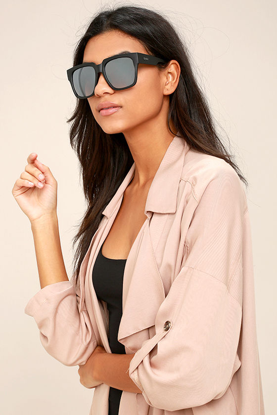 Quay On The Prowl Black And Silver Sunglasses Mirrored Sunglasses
