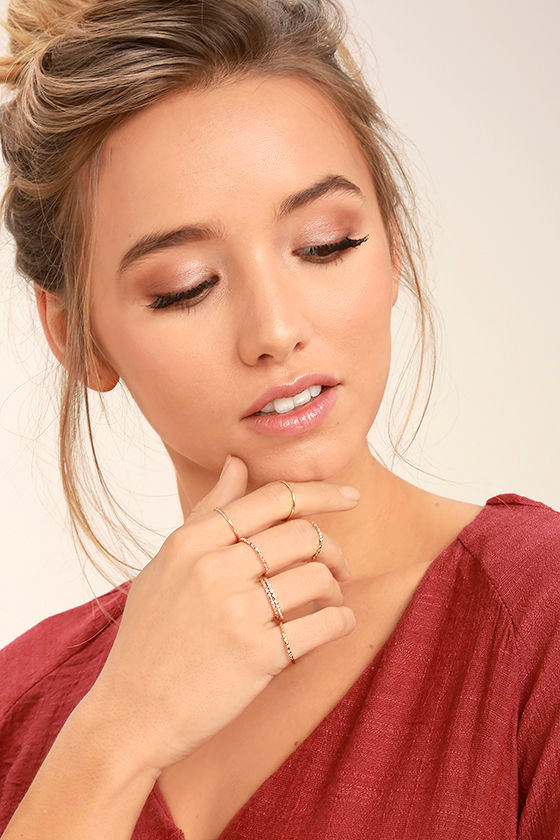 Cool Multi Metal Ring Set - Rose Gold Ring Set - Gold Ring Set - Silver ...