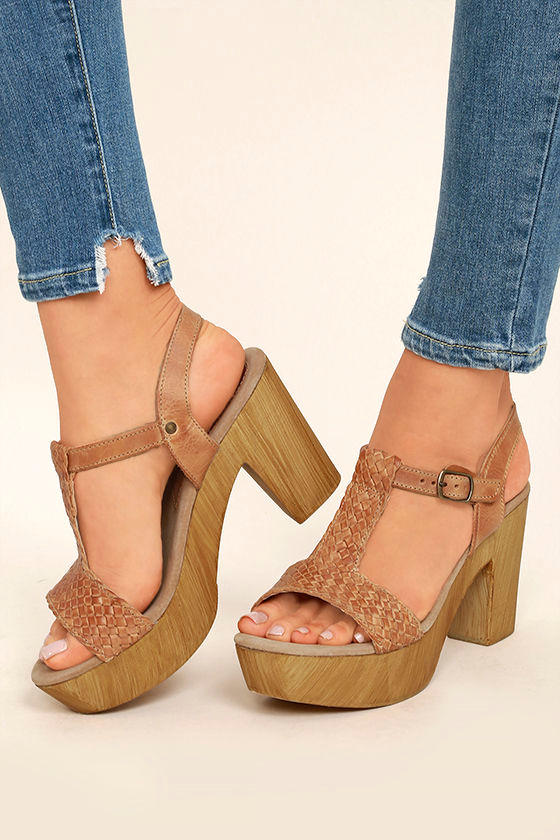 Sbicca Stefania Heels - Tan Leather Heels - Platform Heels - $79.00 - Lulus