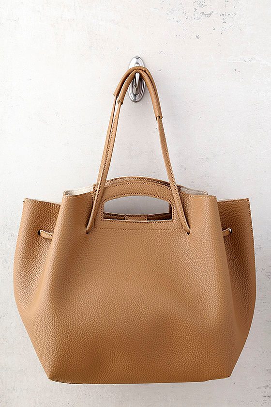 Chic Tan Tote - Drawstring Tote - Faux Leather Tote - $47.00 - Lulus