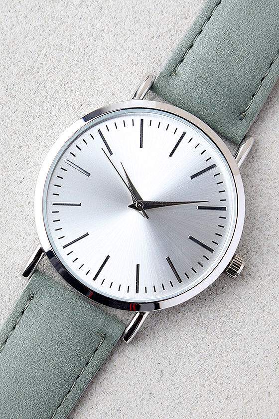 Chic Grey Watch - Vegan Suede Watch - $18.00