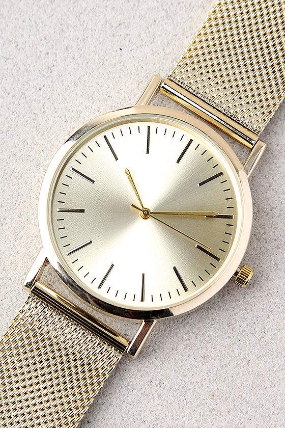 Chic Gold Watch - Mesh Watch - Round Watch - $19.00