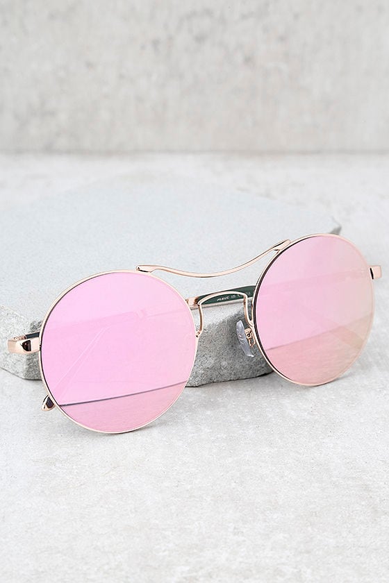 Cute Pink Sunglasses Mirrored Sunglasses Round Sunglasses 1700
