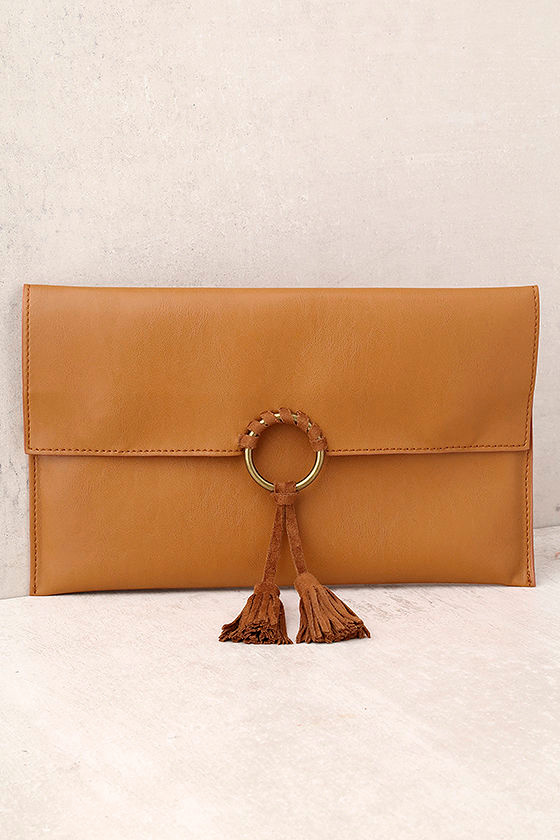Boho Clutch - Tan Clutch - Vegan Leather Clutch - $38.00 - Lulus