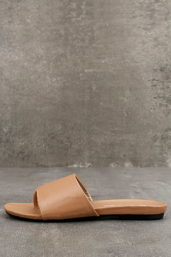 Cute Tan Sandals - Slide Sandals - Thong Sandals - $29.00 - Lulus