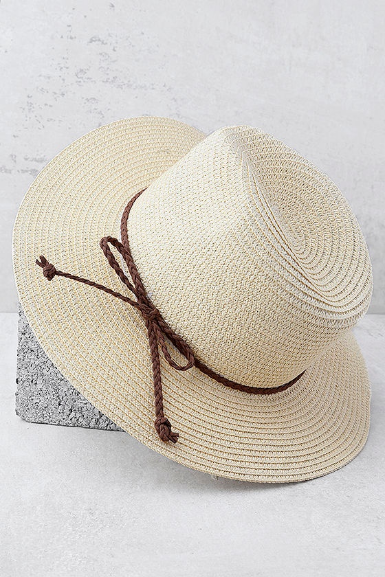 Cute Straw Fedora - Beige Straw Hat - Vegan Hat - $15.00