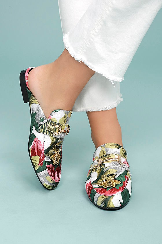 Steve Madden Kandi - Bright Multi Embroidered Loafers - Multi Colored ...