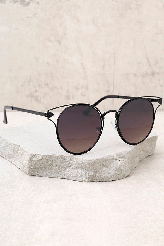 Chic Black Sunglasses Black Wire Sunglasses Black Sunnies 18 00