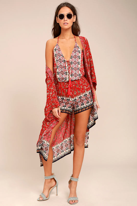 Trendy Boho Top - Red Print Top - Boho Print Top - Print Tank Top - Lulus