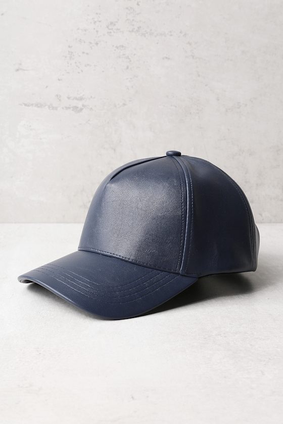 Chic Vegan Leather Baseball Cap - Navy Blue Baseball Cap - $15.00 - Lulus