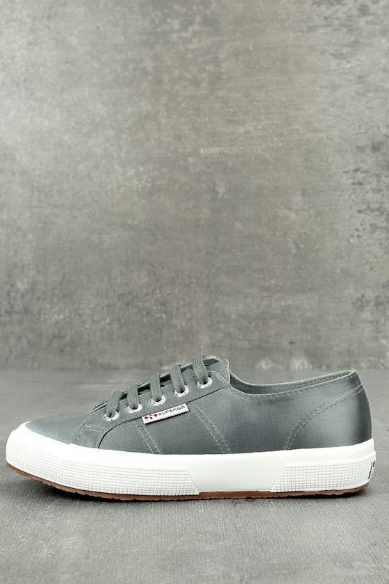 Superga 2750 Satin - Grey Sneakers - Grey Lace-Up Sneakers - Lulus
