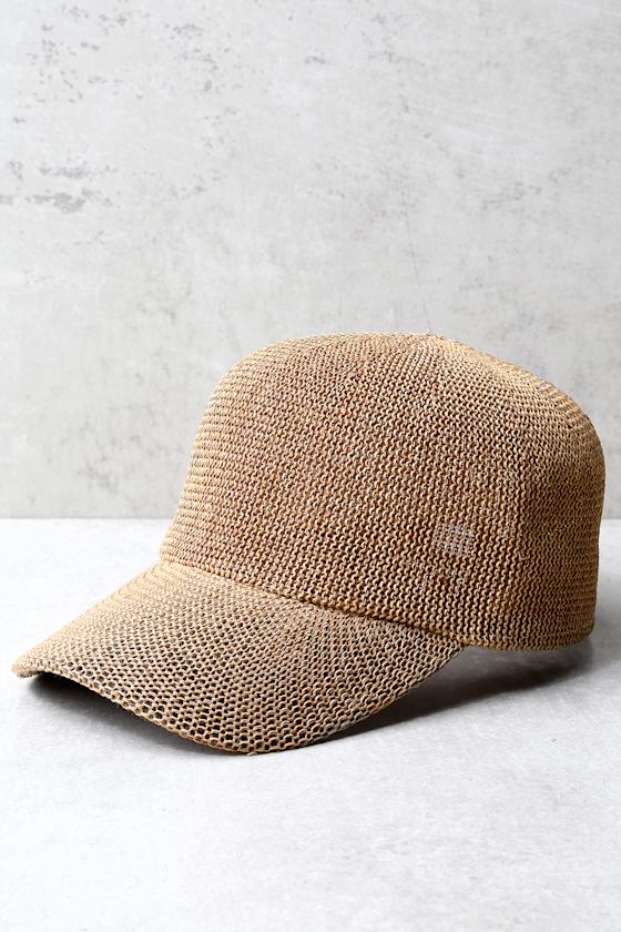 Trendy Straw Baseball Cap - Tan Baseball Cap - Straw Sunhat - Lulus