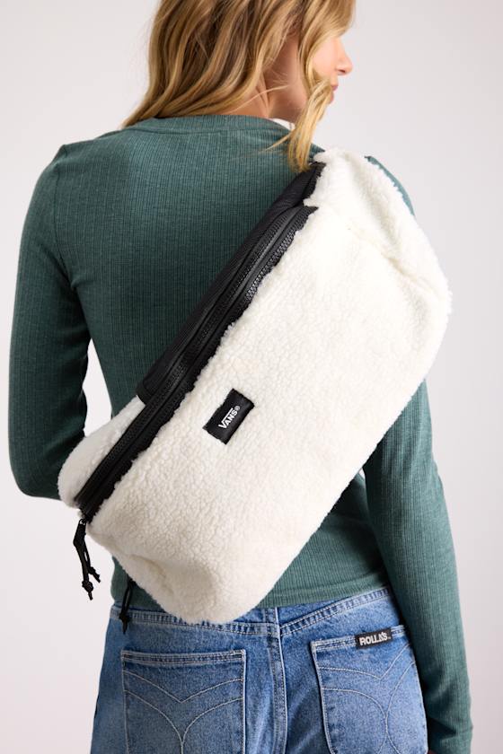Vans Detached Sling Bag - White Shearling Bag - Crossbody Bag - Lulus