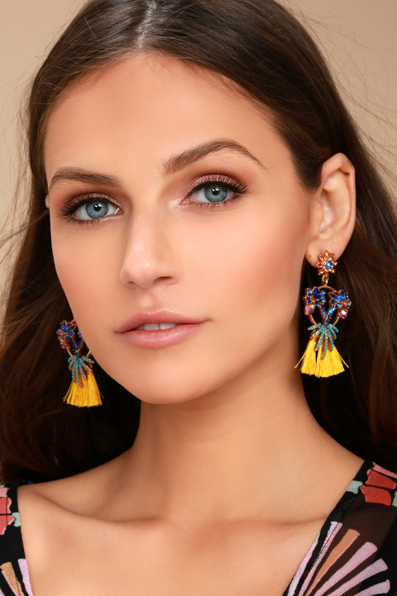 Stunning Earrings Tassel Earrings Gold Earrings Lulus