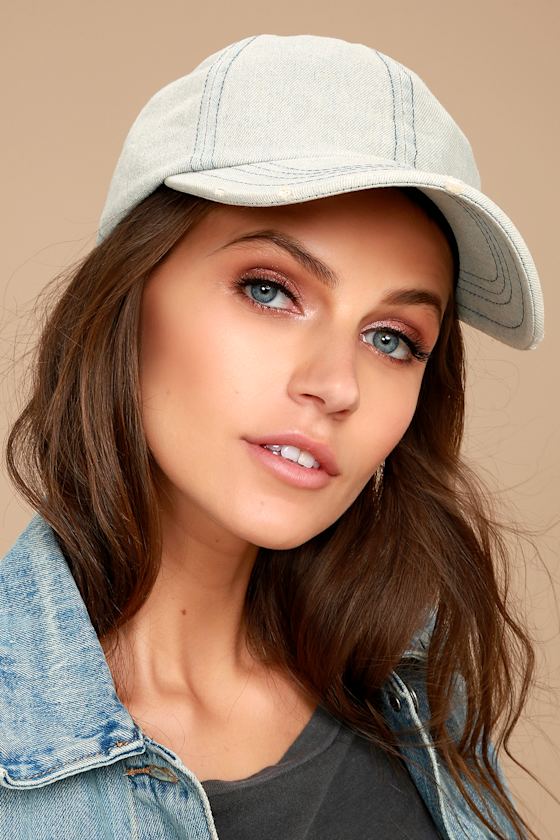 Trendy Hat - Blue Baseball Cap - Denim Hat - Lulus
