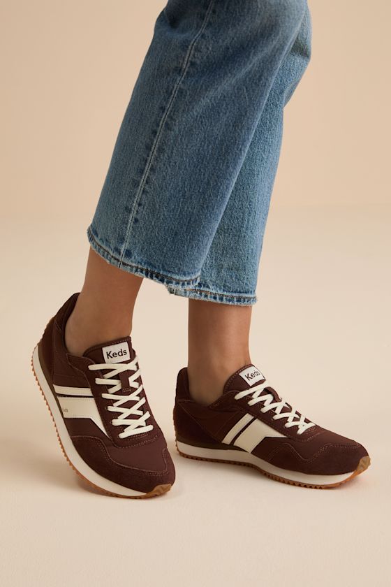 Keds Rena Brown - Brown Suede Sneakers - Color Block Sneakers - Lulus