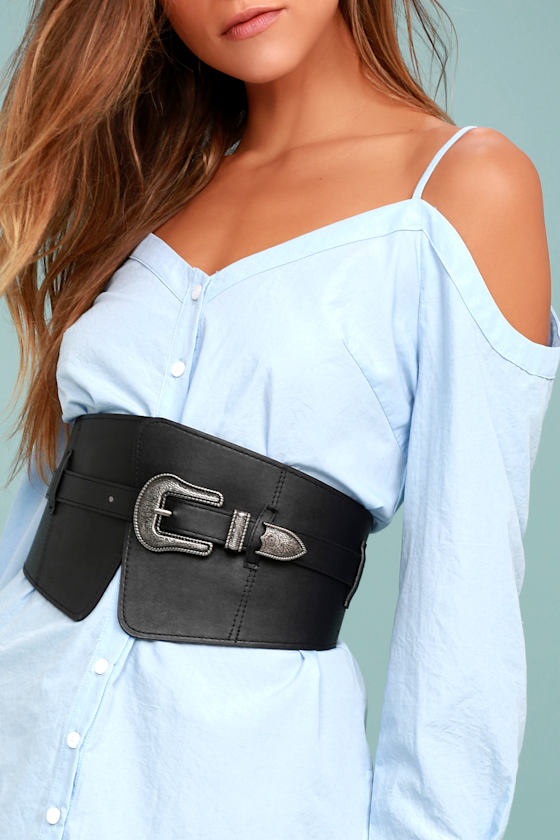 Edgy Belt - Black Belt - Wide Belt - Faux Belt- Waist Belt - Lulus
