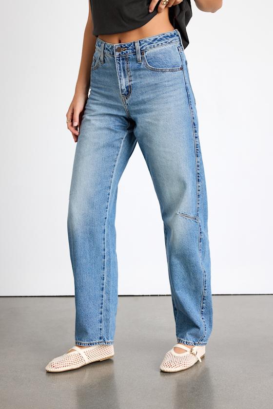 Levi's Baggy Dad Barrel - Medium Wash Barrel Jeans - Barrel Jeans - Lulus