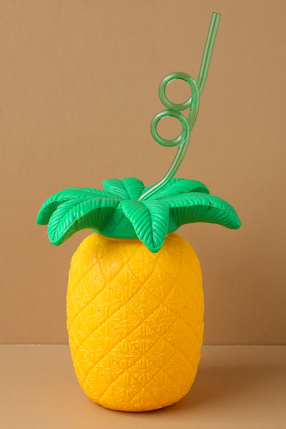 Sunnylife Pineapple Sipper - Pineapple Cup and Straw - Lulus