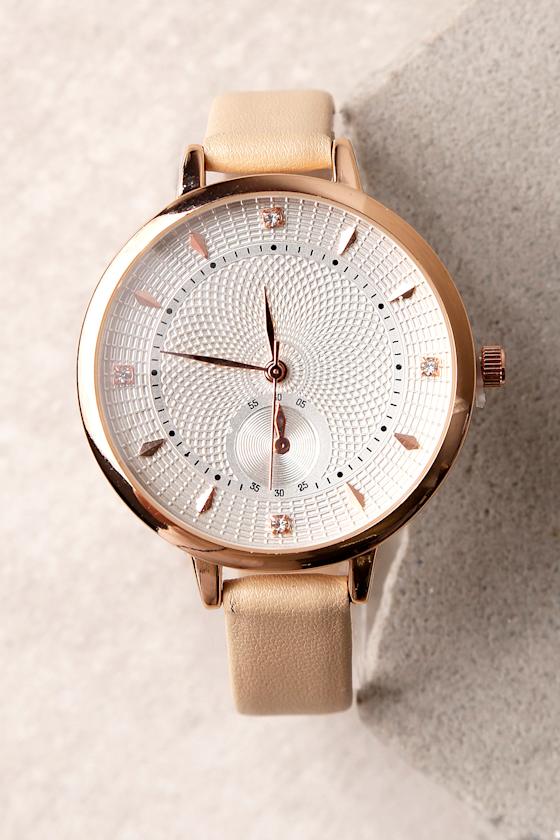 Chic Rose Gold and Beige Watch - Vegan Leather Watch - Lulus