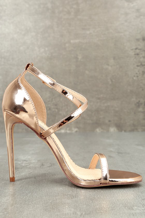 Sexy Rose Gold Heels Patent Heels Stiletto Heels