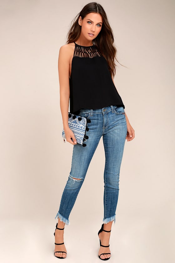 Cute Black Tank Top - Strappy Tank Top - Black Tank - Lulus