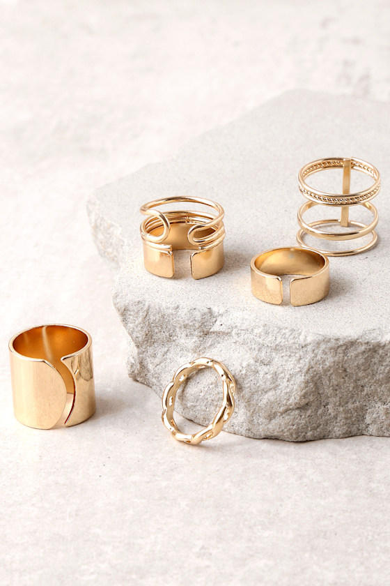 Minimal Ring Set - Gold Ring Set - Midi Ring Set - Lulus