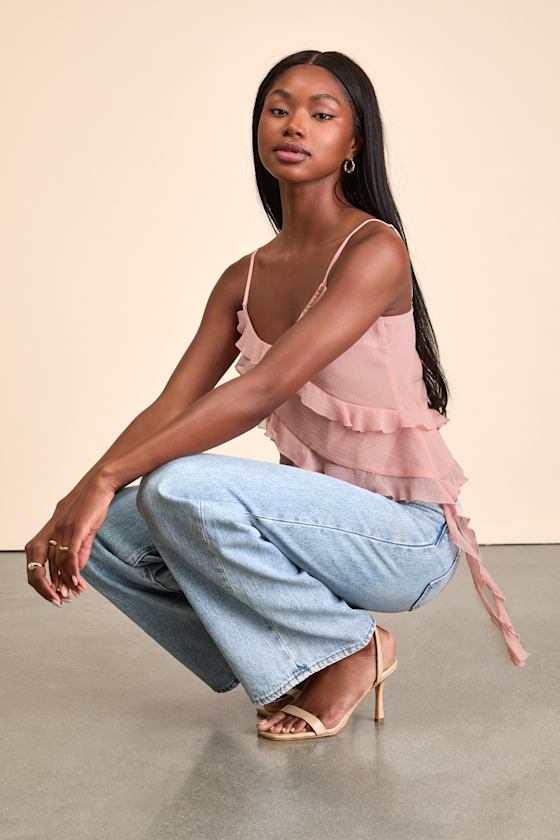 Light Pink Cami Top - Ruffled Cami Top - Textured Cami Top - Lulus