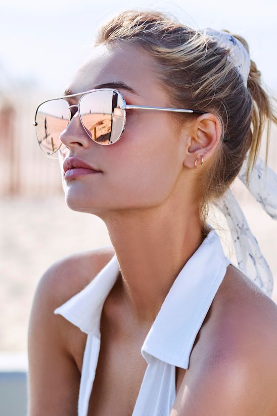 Quay High Key Sunglasses - Gold Aviator Sunglasses - Yellow Mirrored ...