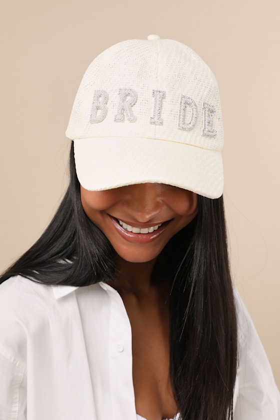Shiraleah Bride Ball Cap - Ivory Woven Baseball Cat - Pearl Hat - Lulus