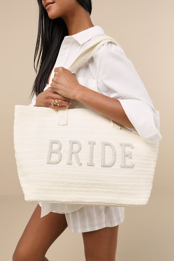 Shiraleah Bride Tote - Ivory Tote Bag - Woven Straw Tote Bag - Lulus