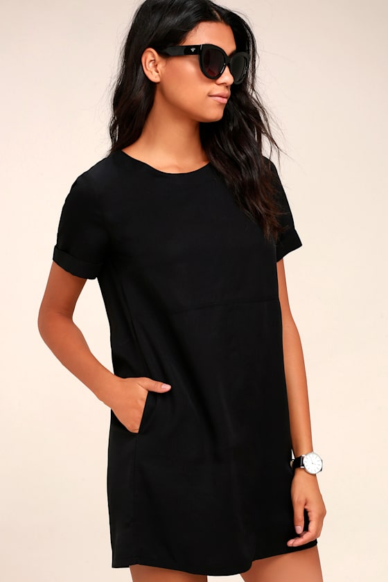Cute Washed Black Shift Dress - Causal Dress - Black Dress - Lulus