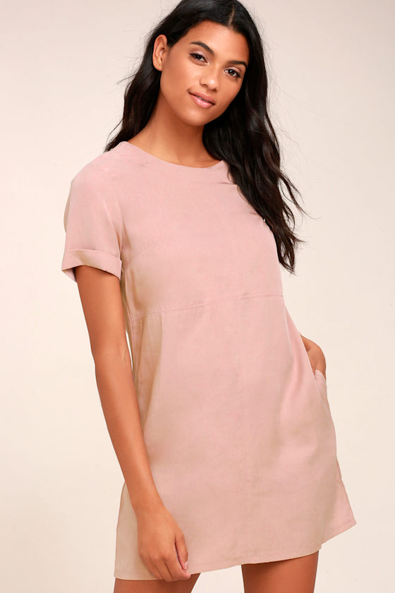 Cute Shift Dress - Causal Dress - Mauve Pink Dress - Lulus