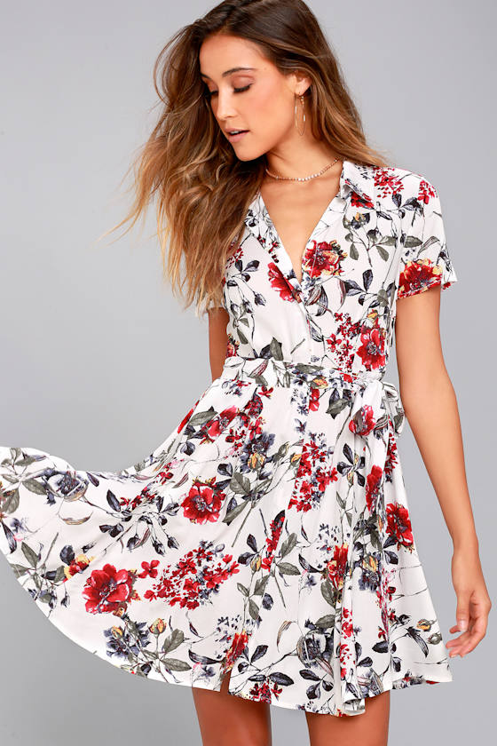 Chic Floral Dress - Button Up Dress - Short Sleeve Dress - Lulus