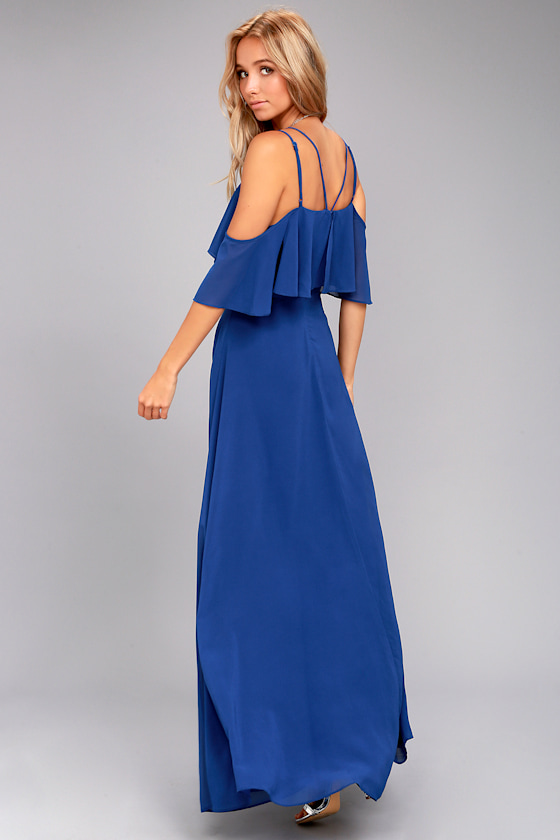 Lovely Royal Blue Maxi Dress - OTS Maxi Dress - Strappy Maxi - Lulus