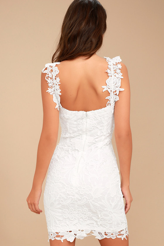 Sexy White Dress Lace Dress Lace Bodycon Dress Lwd Lulus