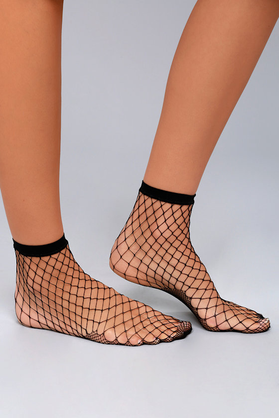 Free People Sugar Sugar Socks - Black Fishnet Socks