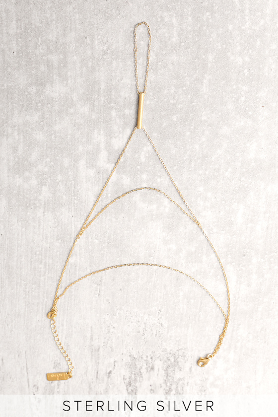 Pretty Gold Hand Chain - Gold Harness Bracelet