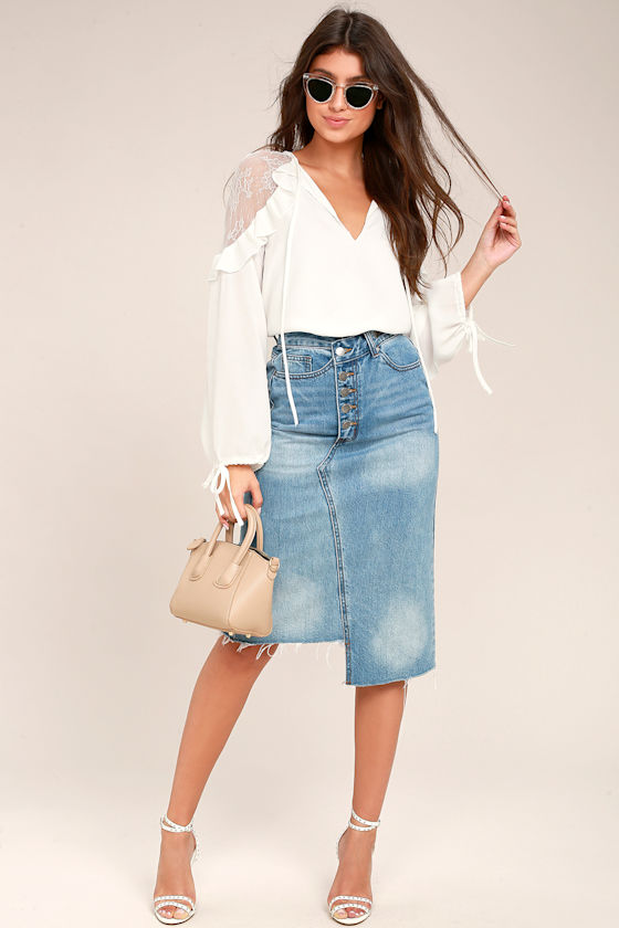 Chic White Top - Lace Top - Long Sleeve Top - Lulus