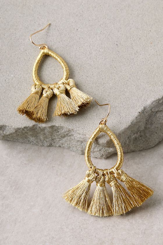 Boho Gold Earrings - Tassel Earrings - Lulus