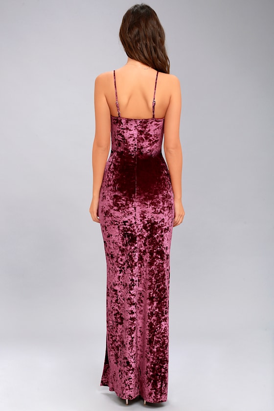 Stunning Velvet Dress - Velvet Maxi Dress - Burgundy Dress